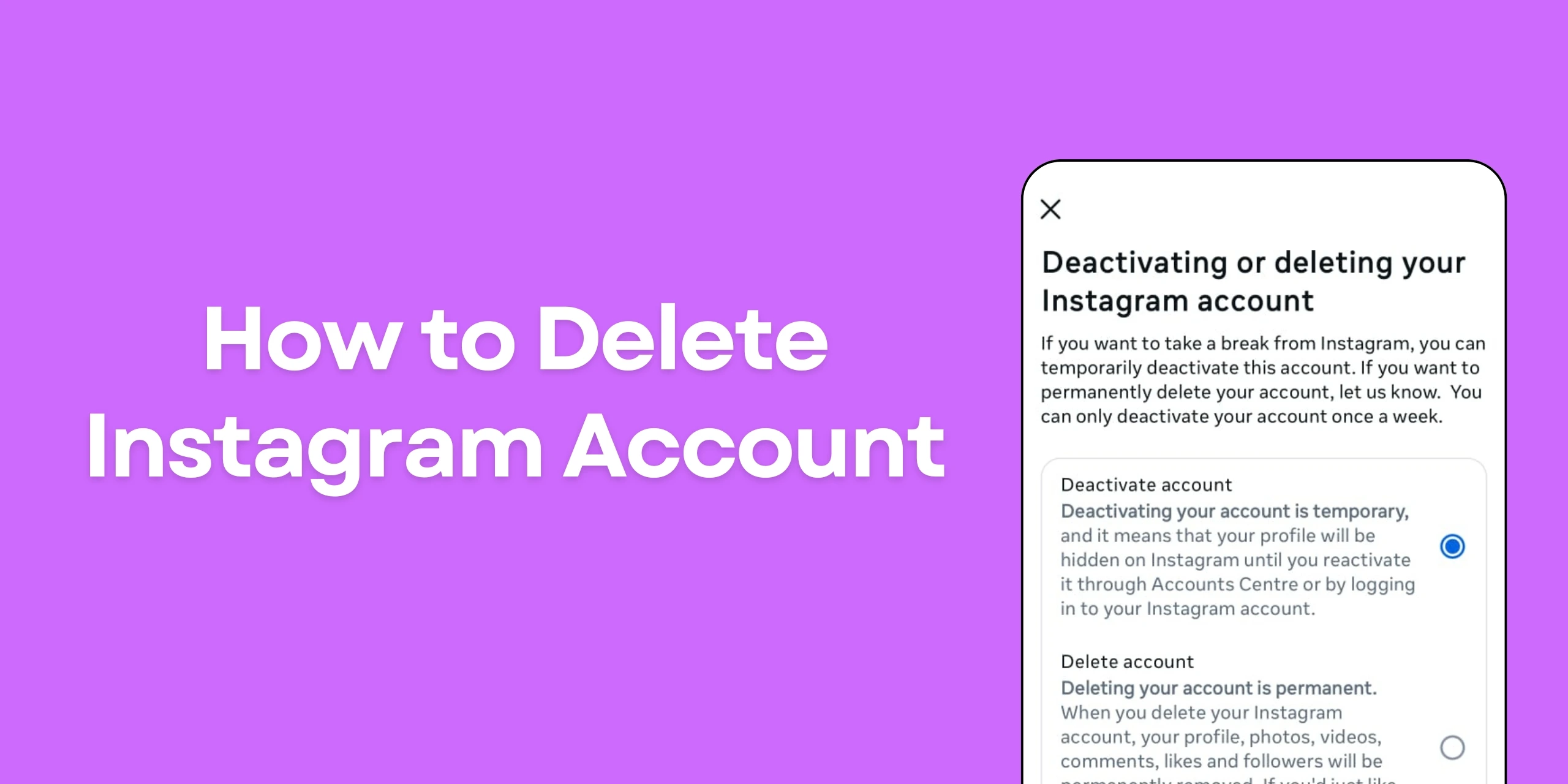 How to Delete Instagram Account on PC & Mobile - Outfy